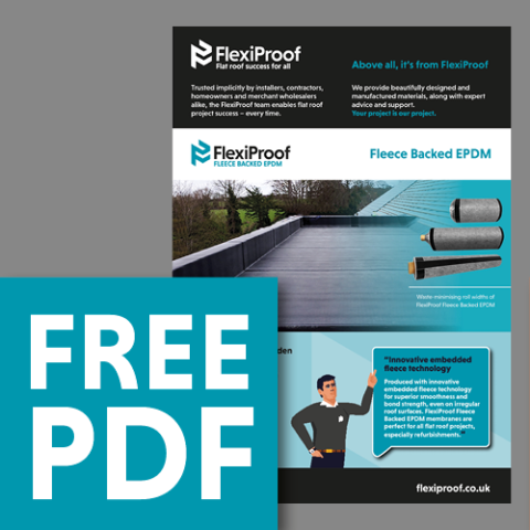 Fleece backed EPDM rubber roof membrane - FlexiProof